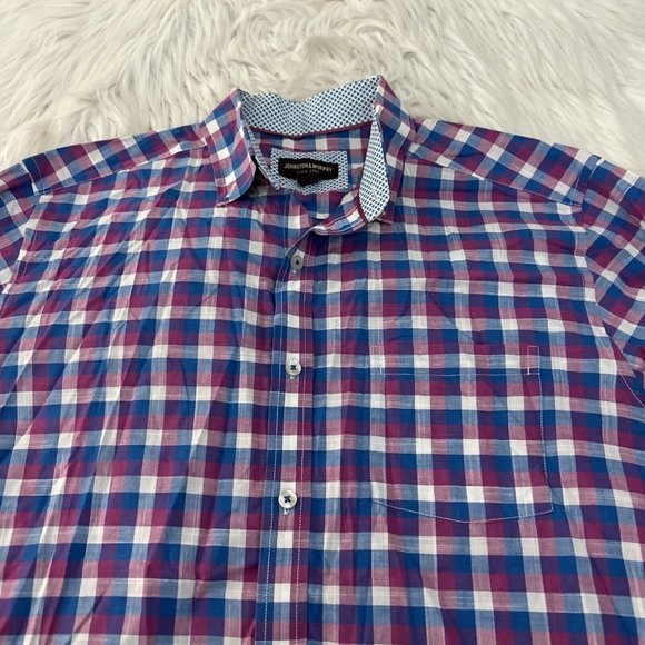 Johnston& Murphy | Shirts | Johnston Murphy Mens Blue Purple Check ...